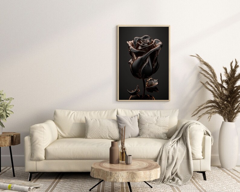 Black Glass Rose Digital Illustration Download High Resolution Gothic ...