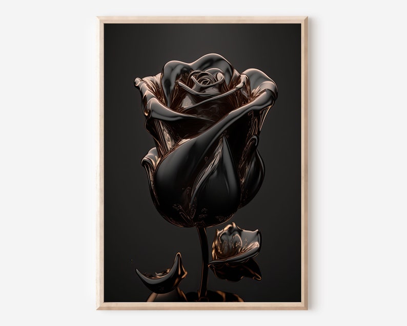 Black Glass Rose Digital Illustration Download High Resolution Gothic ...