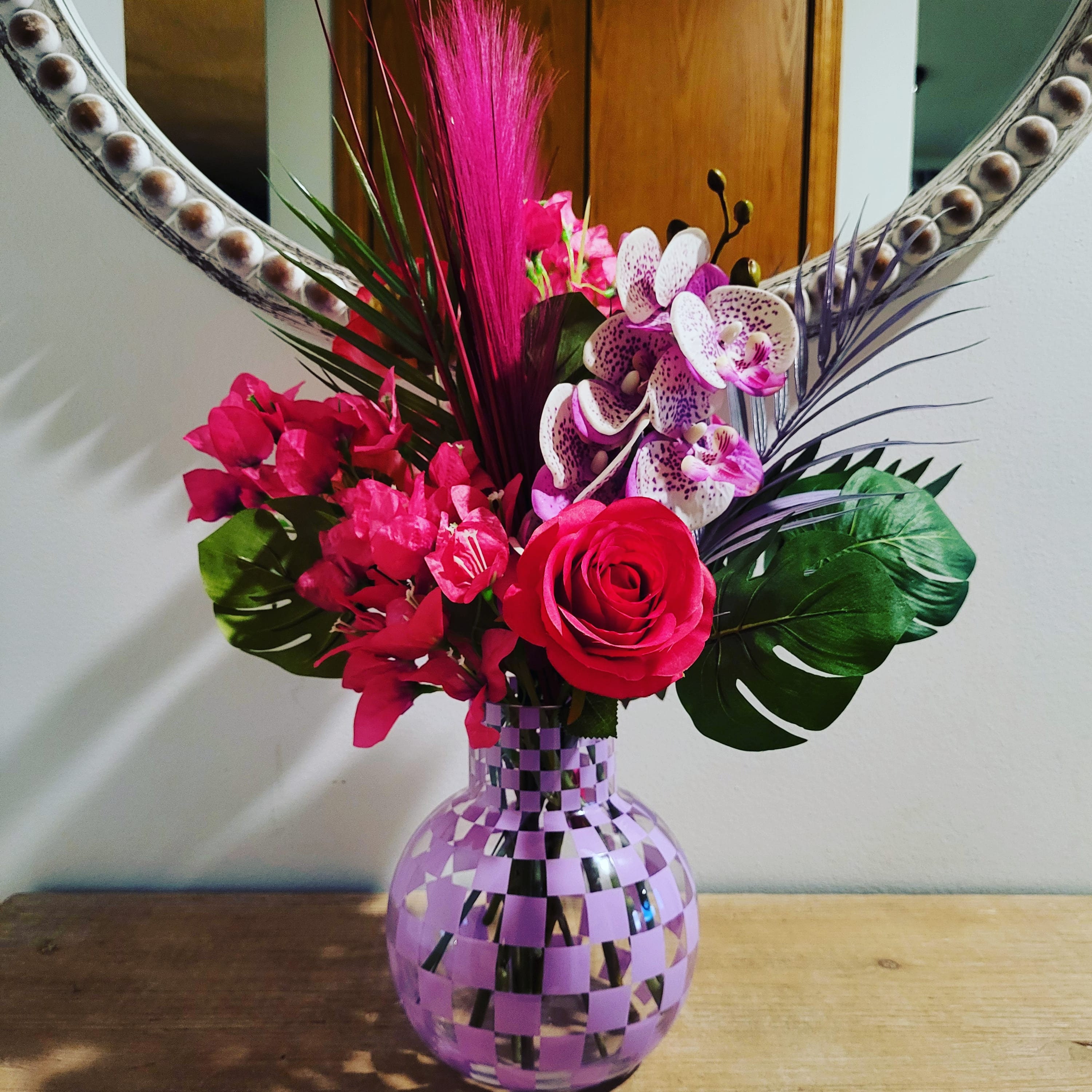 Modern Pink & Lavender Tropical Boho Floral Arrangement - Etsy