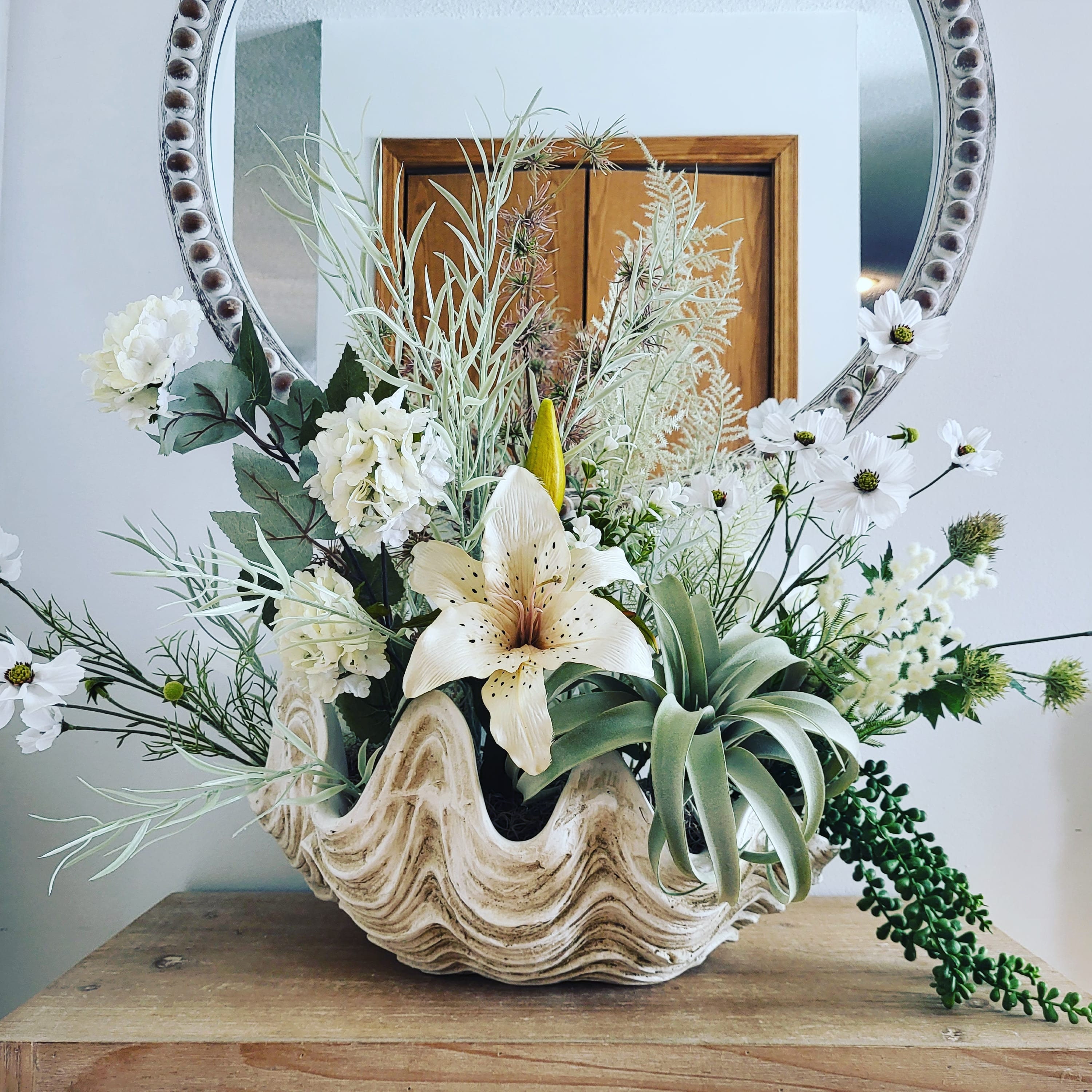 Modern Neutral Seashell Boho XL Floral Arrangement - Etsy
