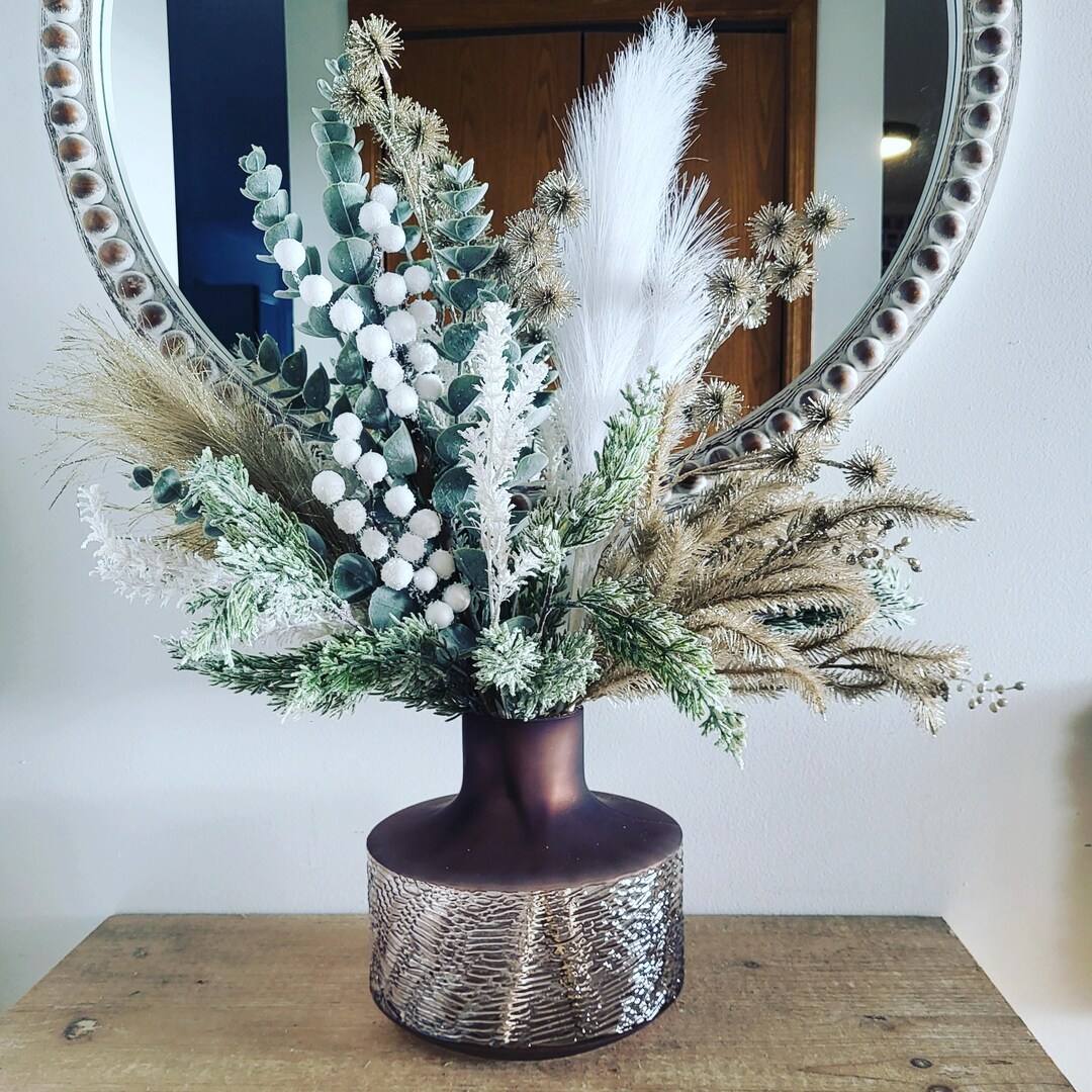 Neutral Glam Winter Christmas Centerpiece - Etsy