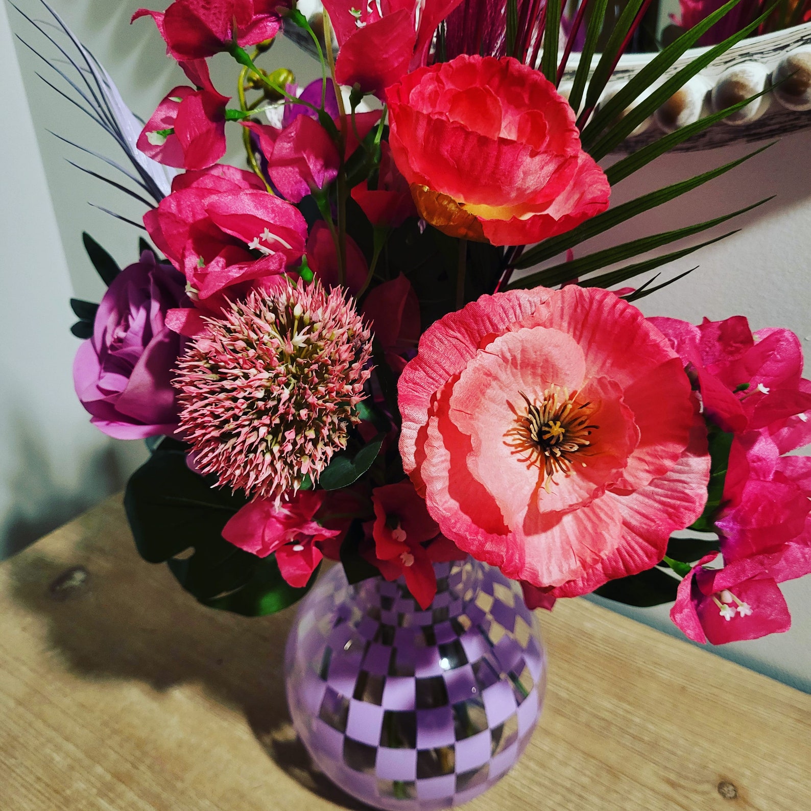 Modern Pink & Lavender Tropical Boho Floral Arrangement - Etsy