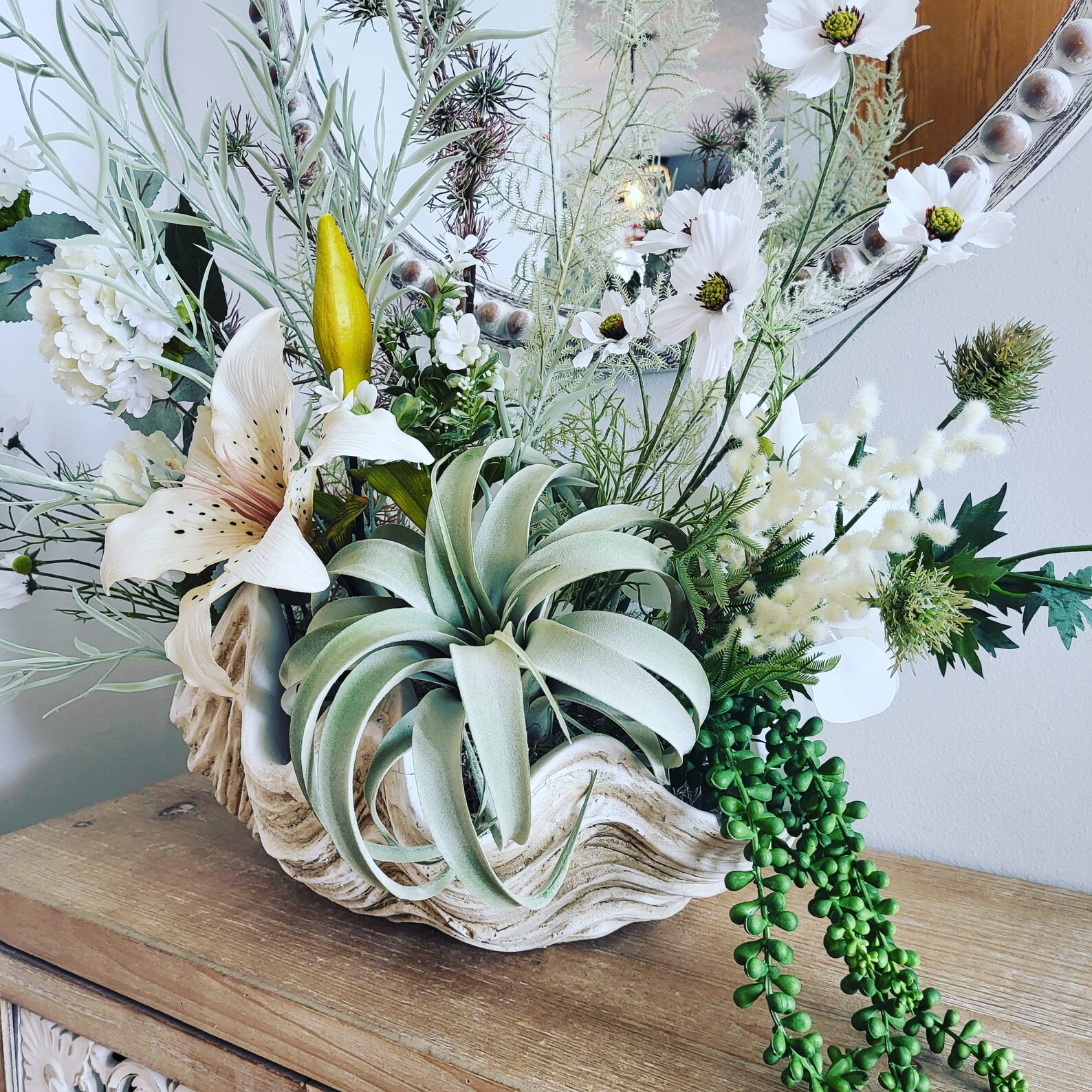 Modern Neutral Seashell Boho XL Floral Arrangement - Etsy