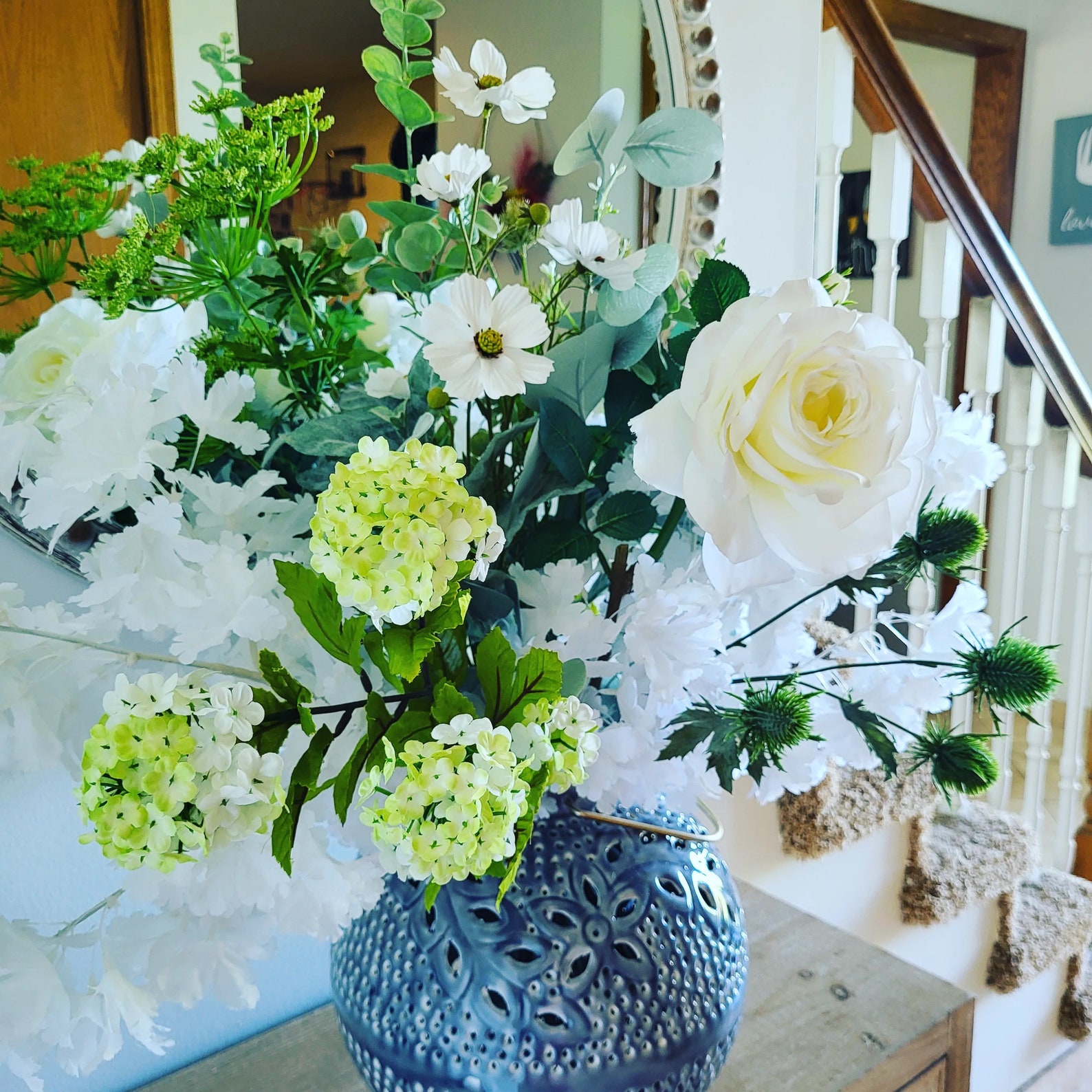 Modern Boho XL Neutral Floral Arrangement in Lantern - Etsy