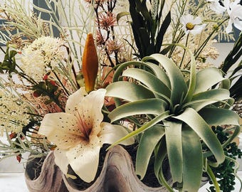 Modern Neutral Seashell Boho XL Floral Arrangement - Etsy