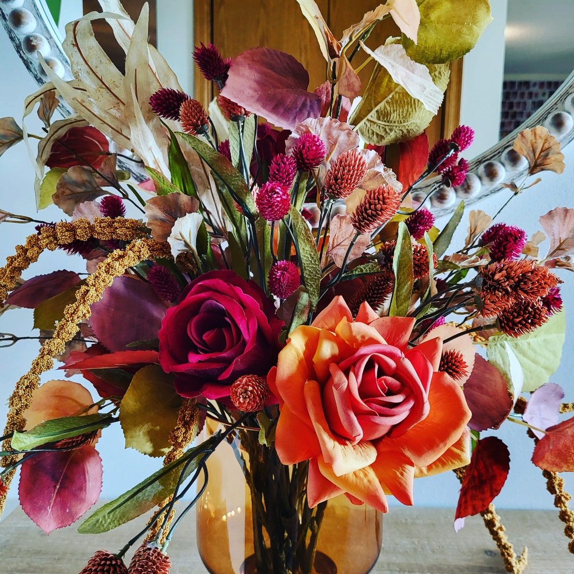 Silk Modern Fall Floral Arrangement - Etsy