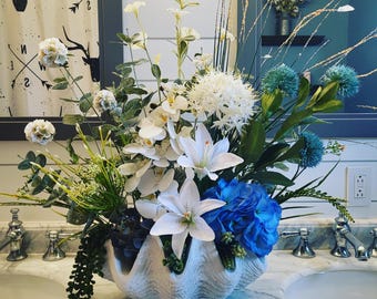 Modern Neutral Seashell Boho XL Floral Arrangement - Etsy