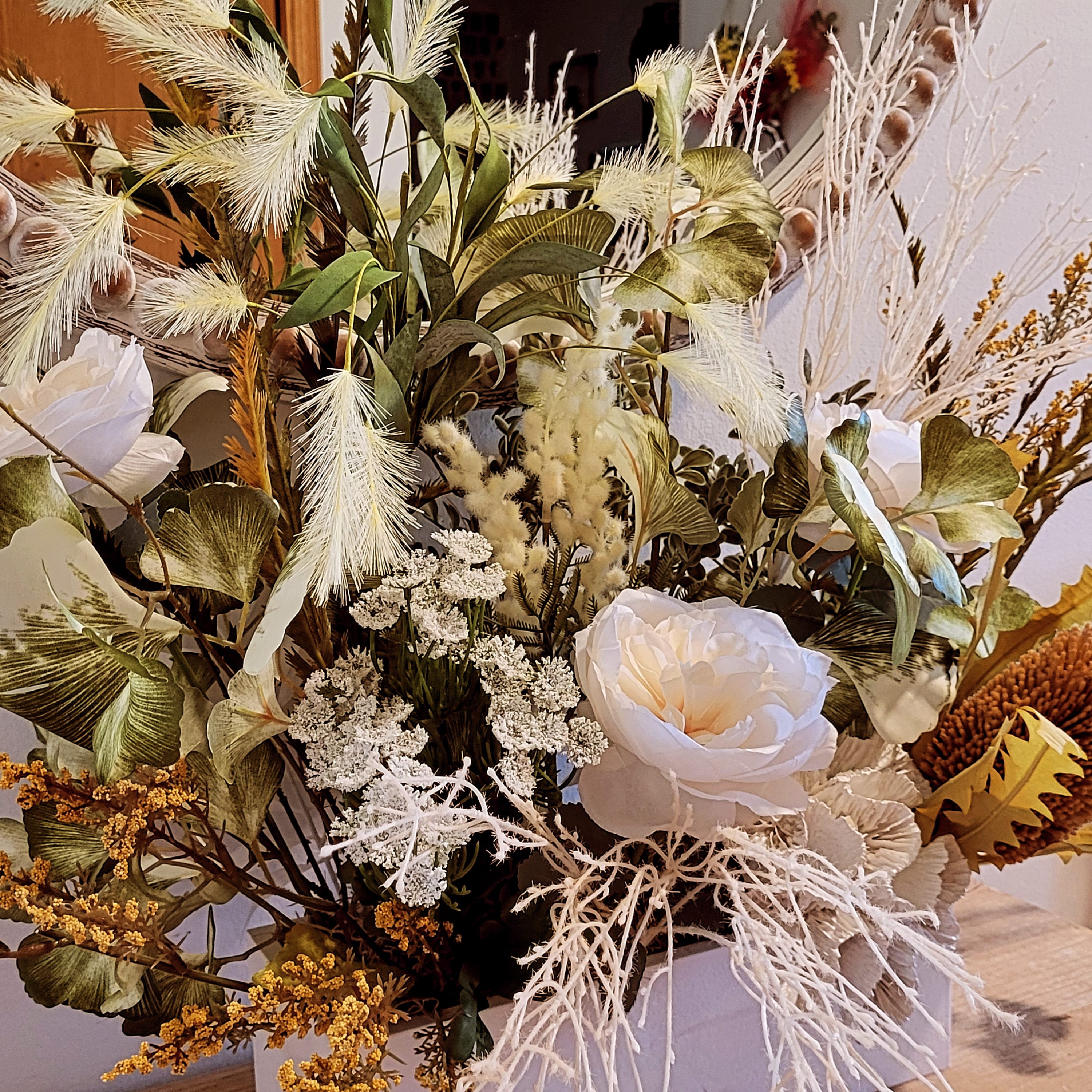 Modern Neutral Golden Coastal Beach Floral Arrangement - Etsy