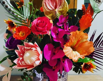 Modern Bright Disco Ball Boho Floral Arrangement - Etsy