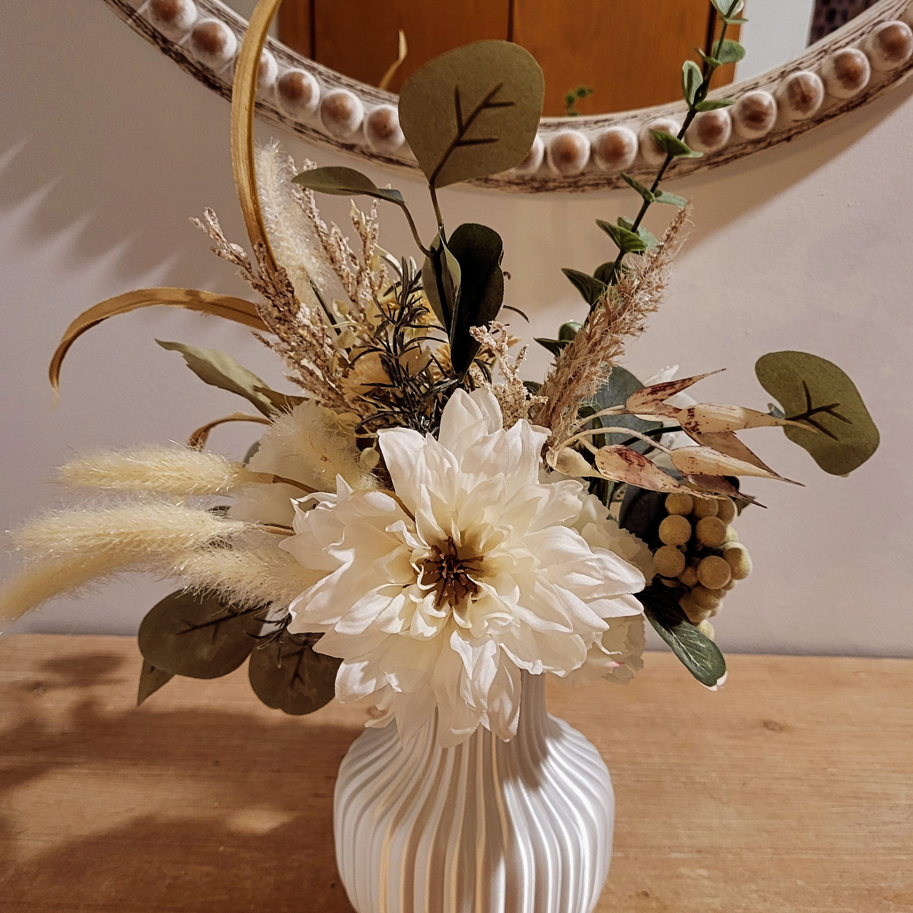 Silk Modern Small Boho Floral Arrangement in 3D Printed Vase - Etsy
