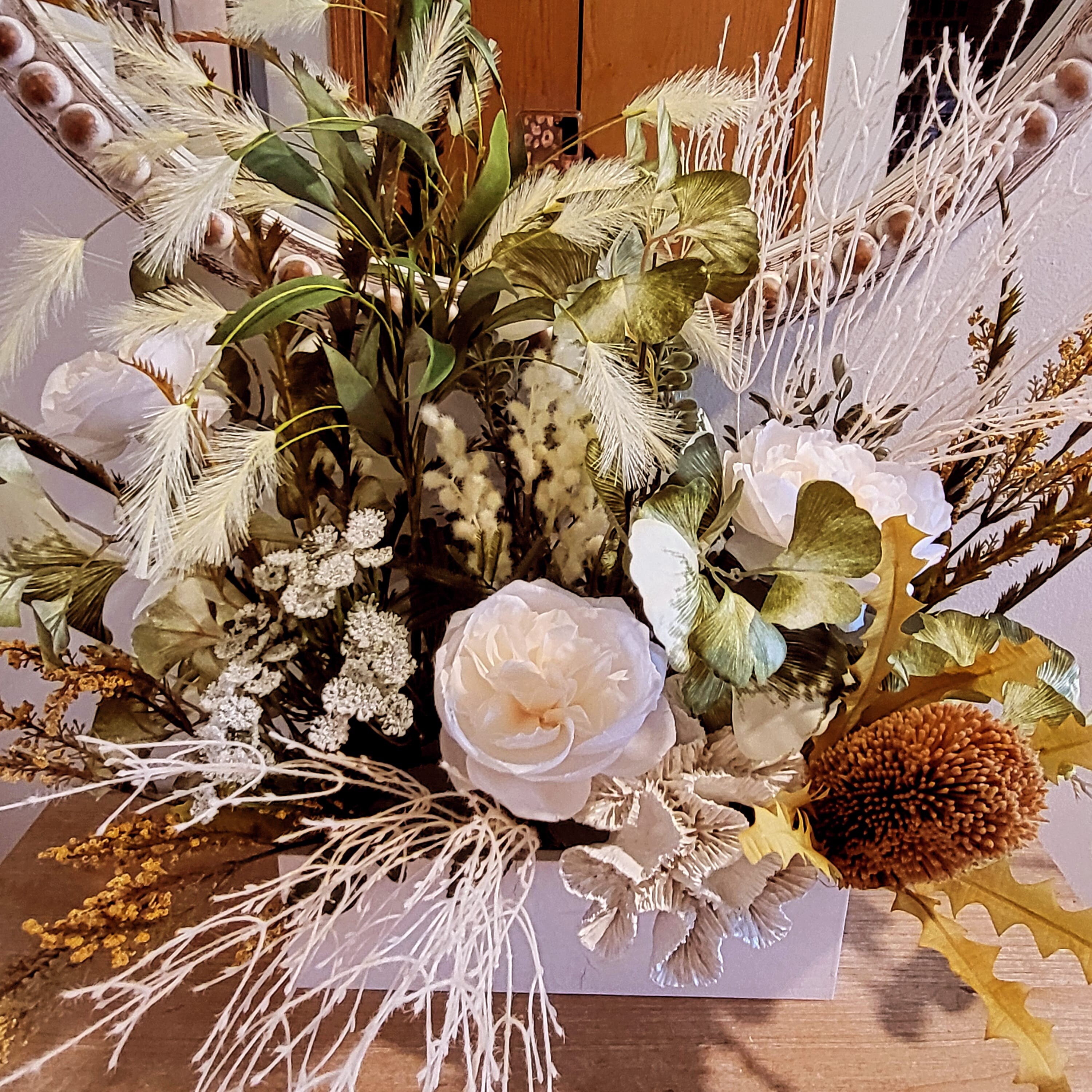 Modern Neutral Golden Coastal Beach Floral Arrangement - Etsy