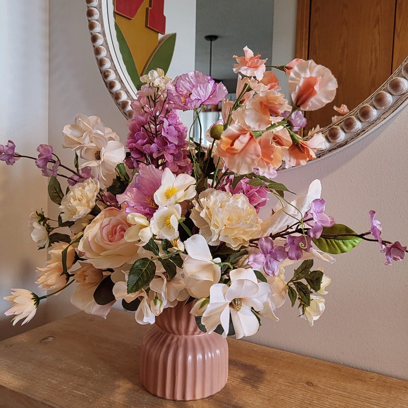 Boho Silk Modern Spring Floral Arrangement - Etsy