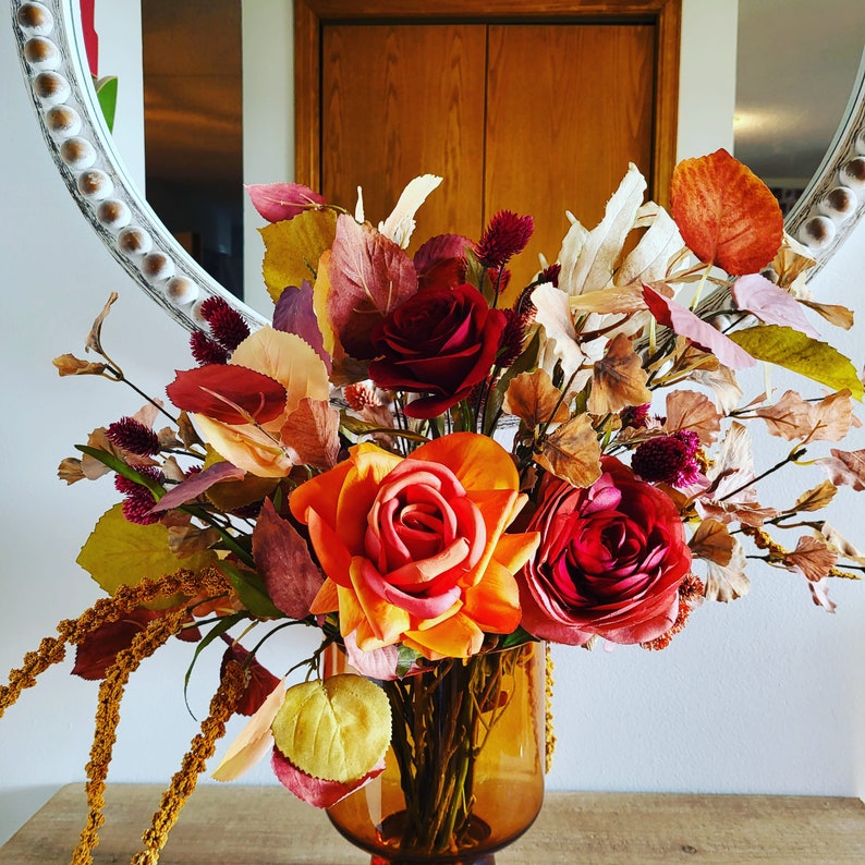 Silk Modern Fall Floral Arrangement - Etsy