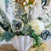 Modern Neutral Coastal Floral Arrangement in Gold & White Seashell Vase ...