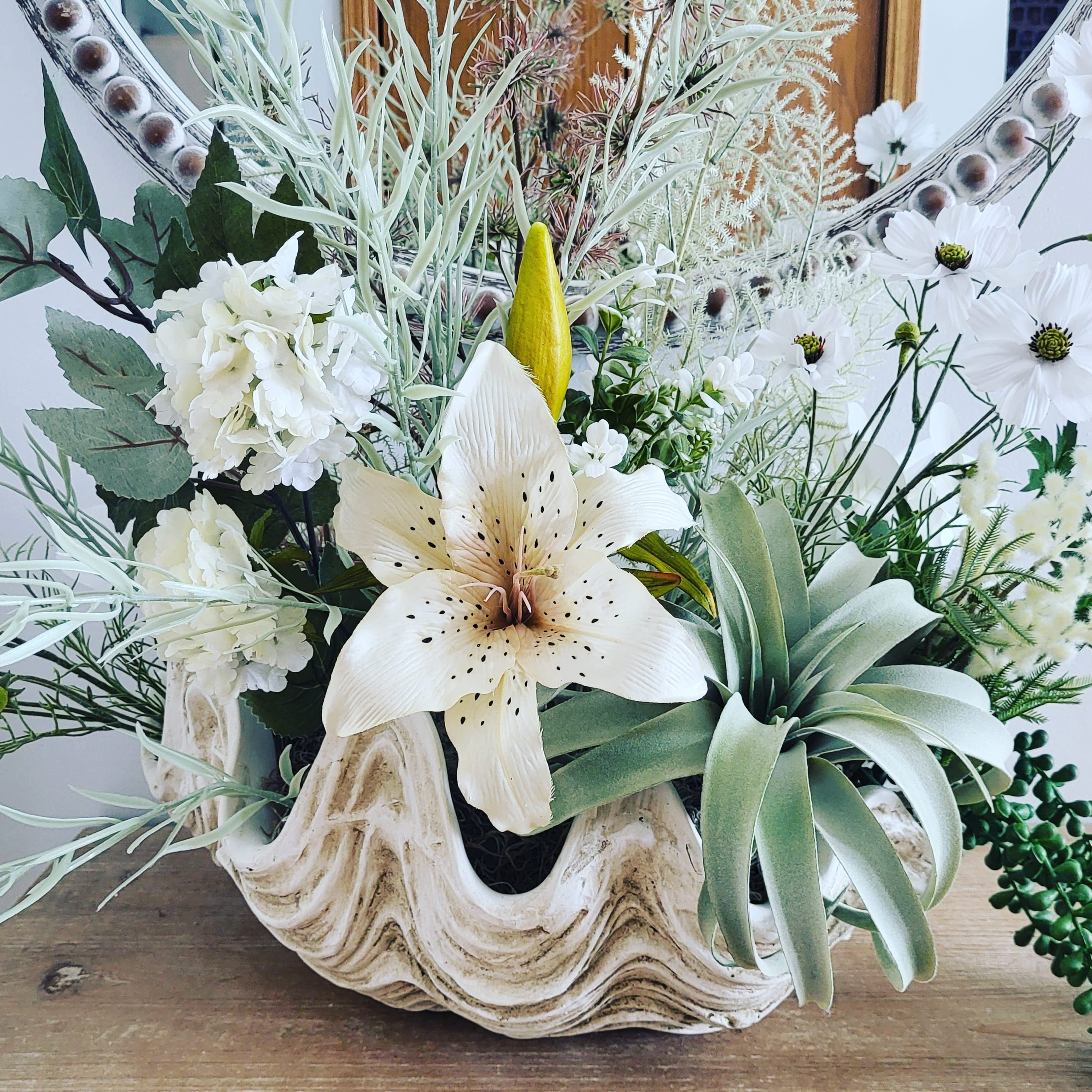 Modern Neutral Seashell Boho XL Floral Arrangement - Etsy