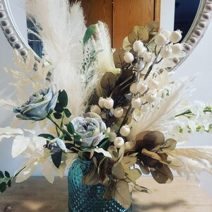 Modern Coastal Floral Arrangement in White Lantern - Etsy