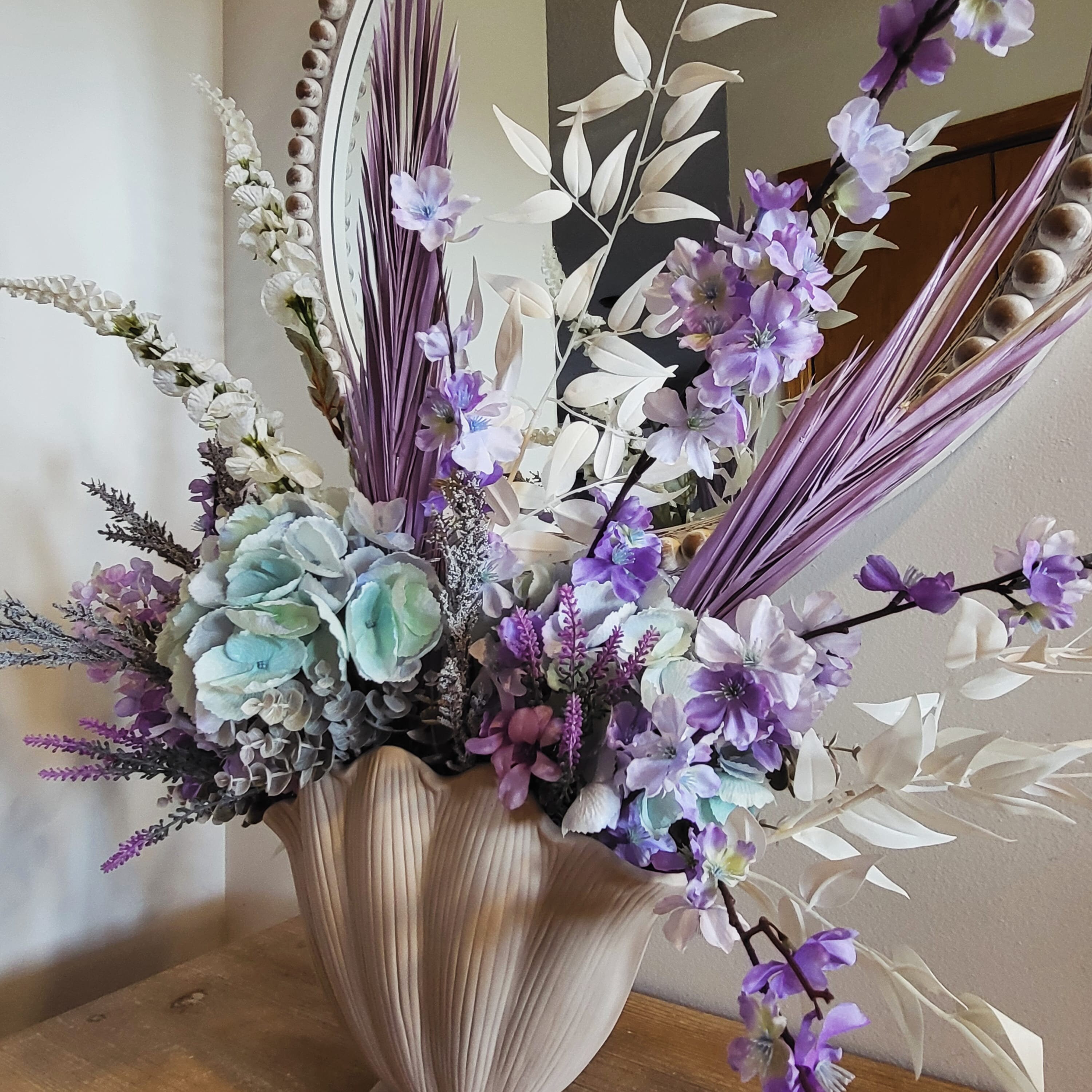 Modern Boho Beach Seashell Floral Arrangement - Etsy