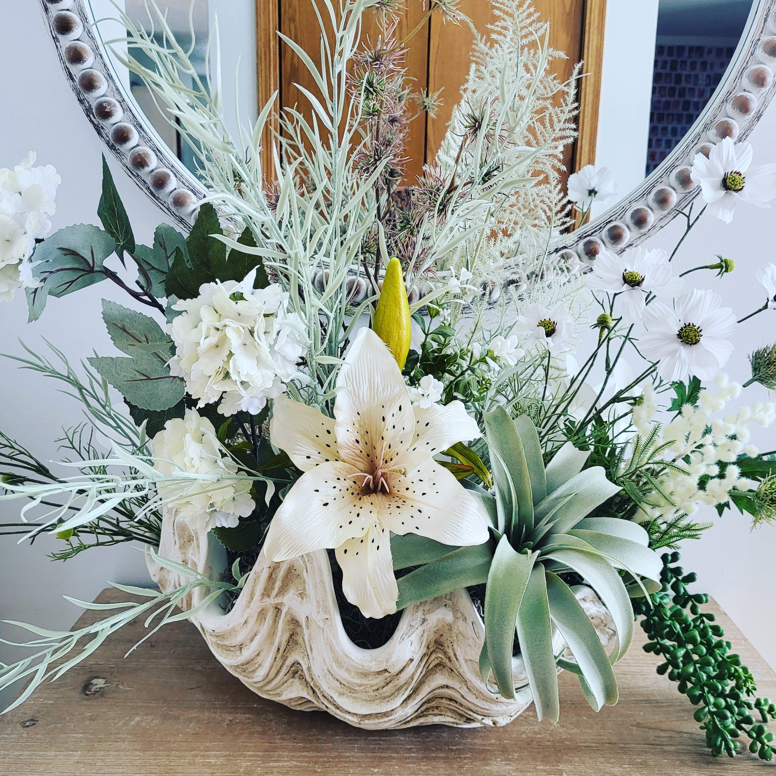 Modern Neutral Seashell Boho XL Floral Arrangement - Etsy