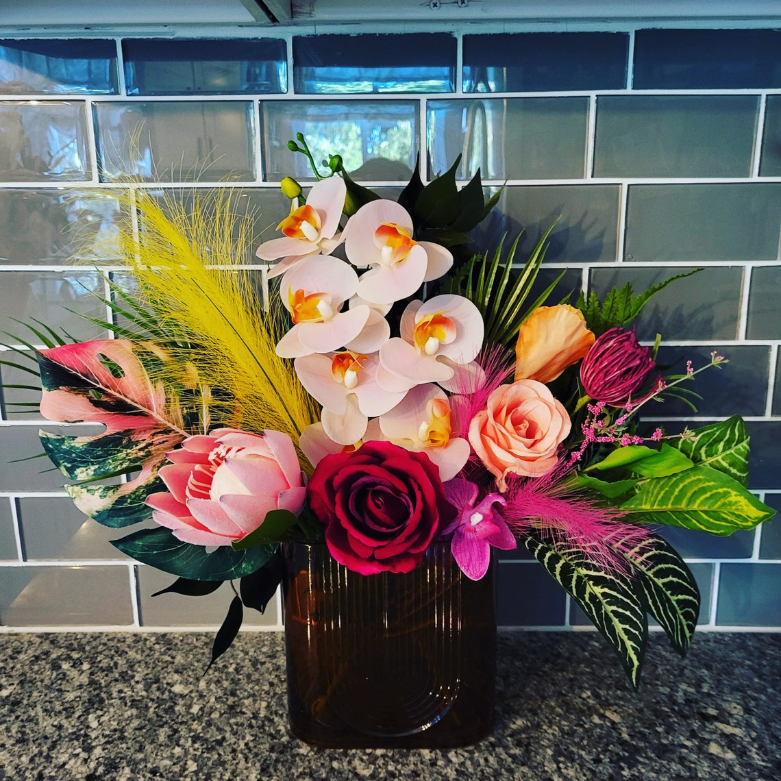 Silk Modern Tropical Boho Arrangement - Etsy