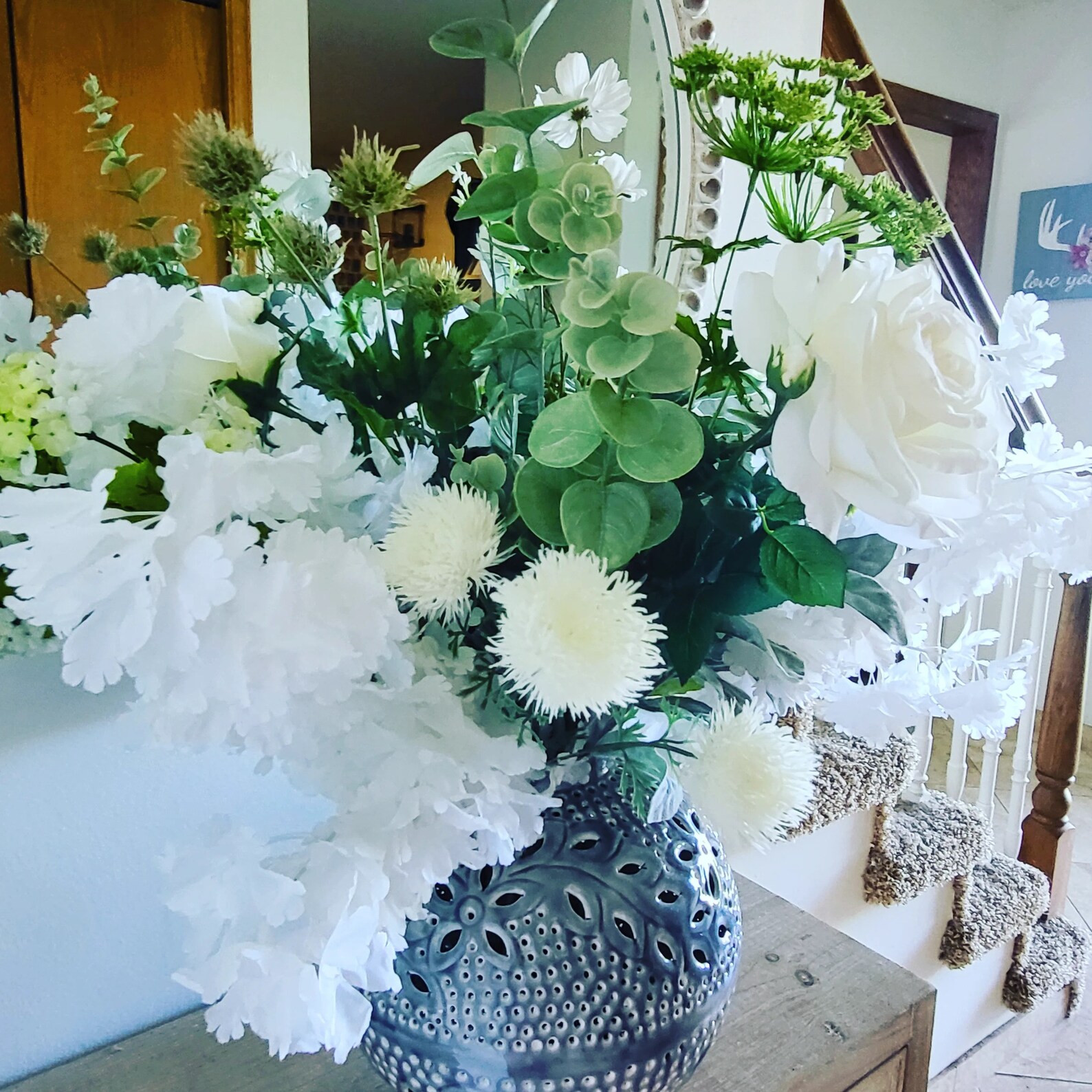 Modern Boho XL Neutral Floral Arrangement in Lantern - Etsy