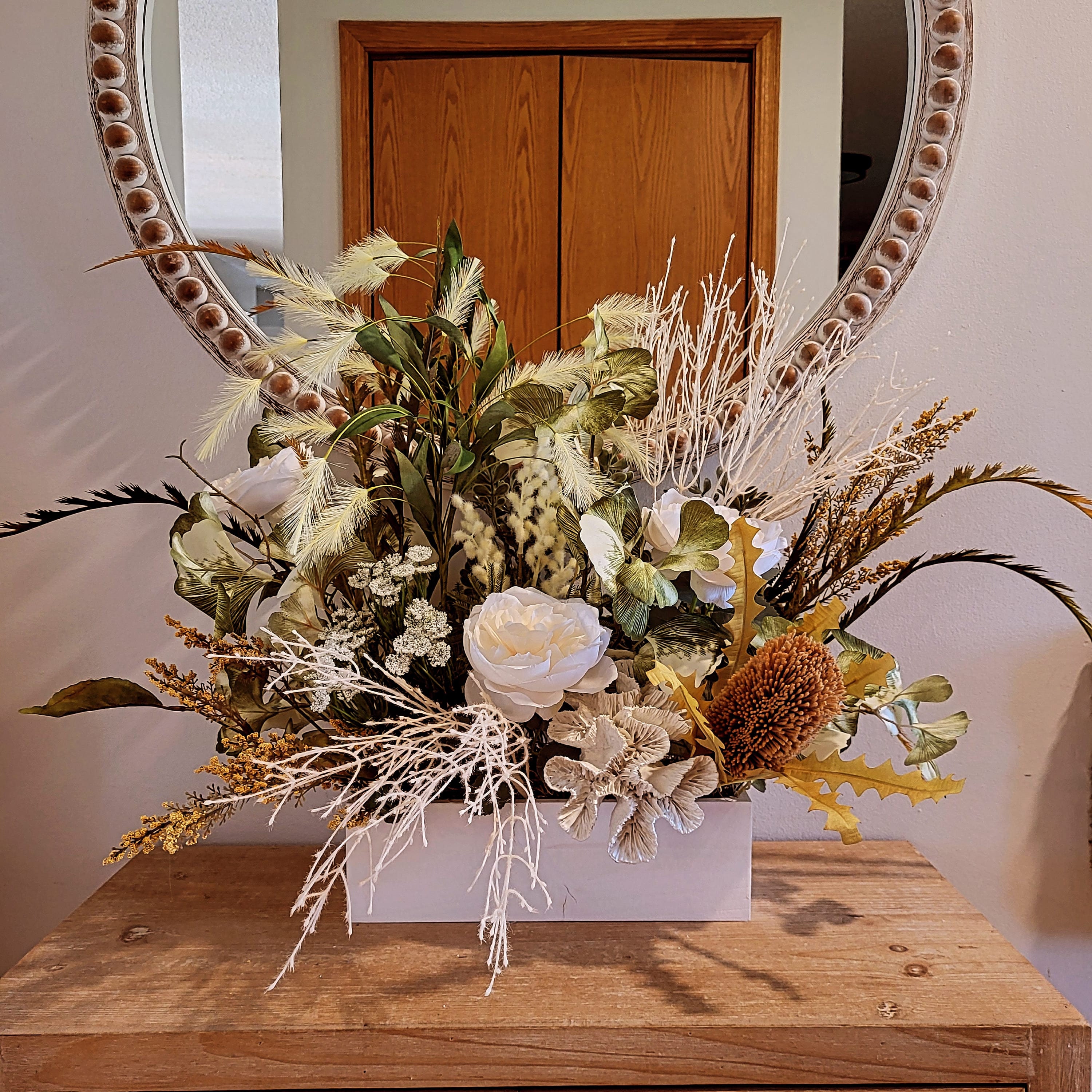 Modern Neutral Golden Coastal Beach Floral Arrangement - Etsy