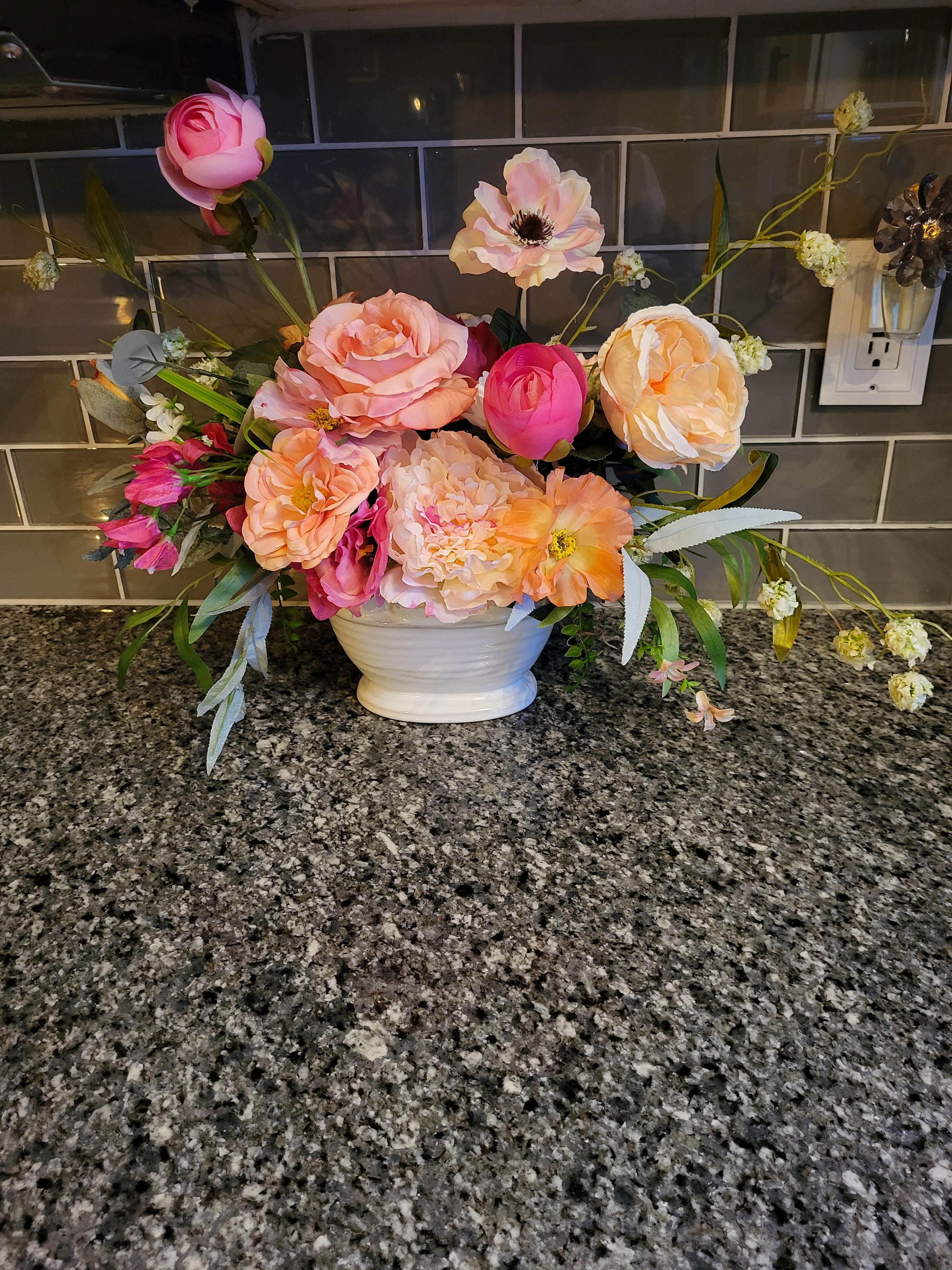 Silk Modern Floral Arrangement - Etsy