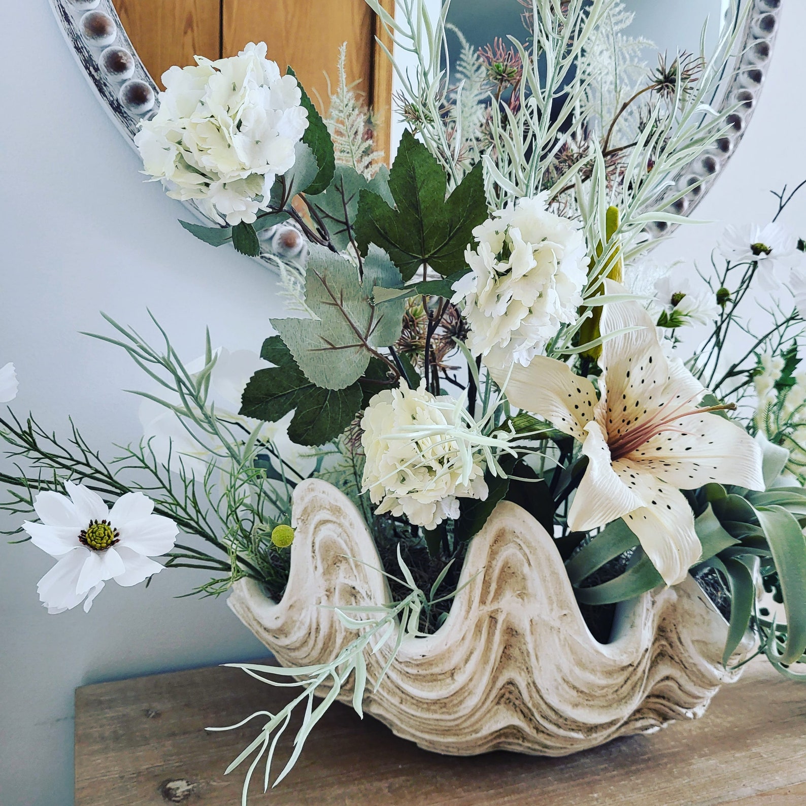 Modern Neutral Seashell Boho XL Floral Arrangement - Etsy