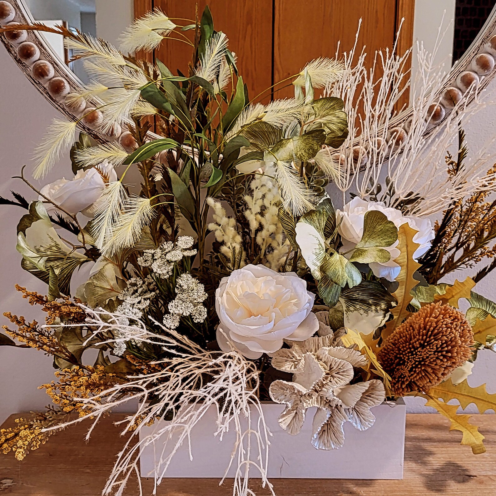Modern Neutral Golden Coastal Beach Floral Arrangement - Etsy