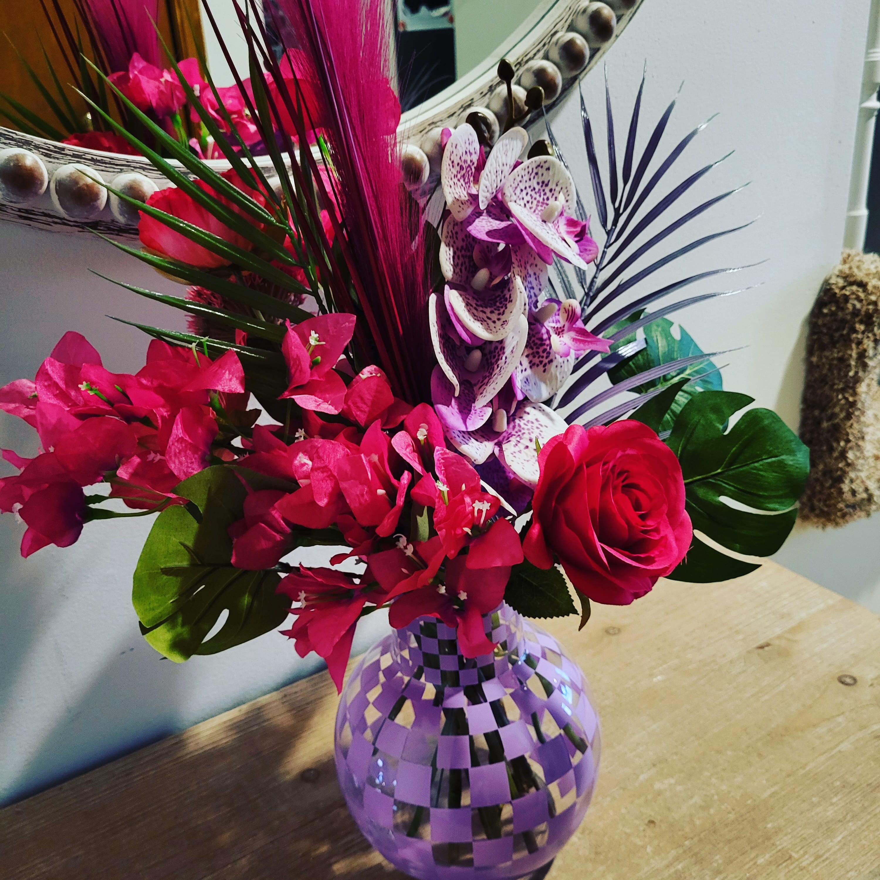 Modern Pink & Lavender Tropical Boho Floral Arrangement - Etsy