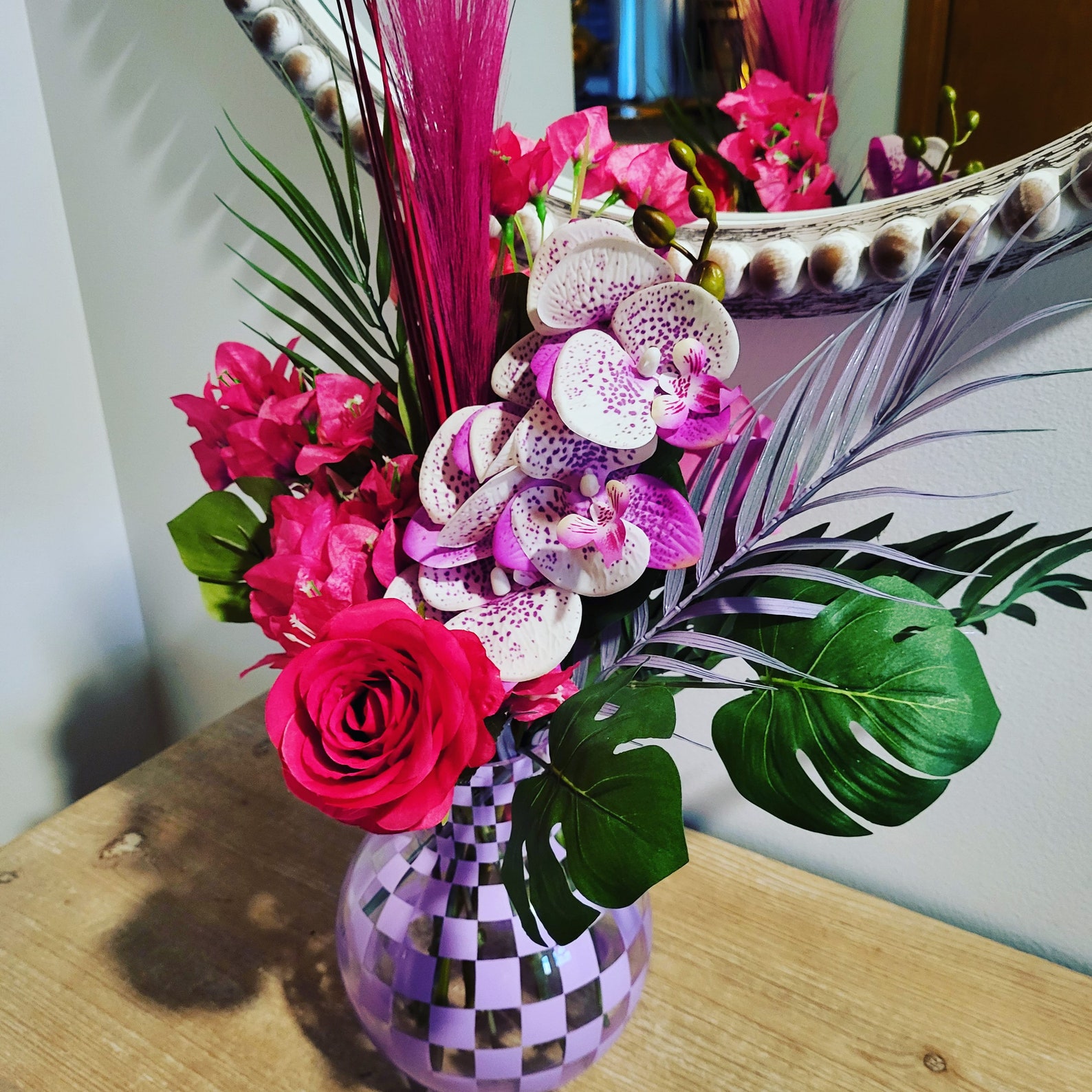 Modern Pink & Lavender Tropical Boho Floral Arrangement - Etsy