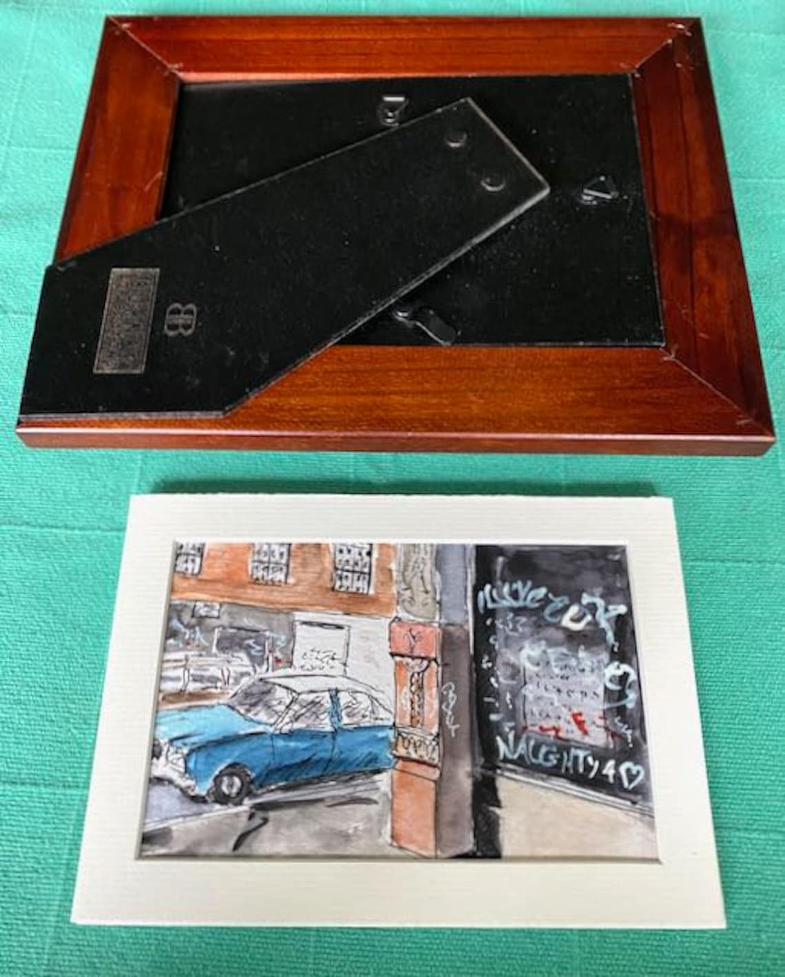 Blue Car, Storefront Graffiti With Column, NYC - Etsy