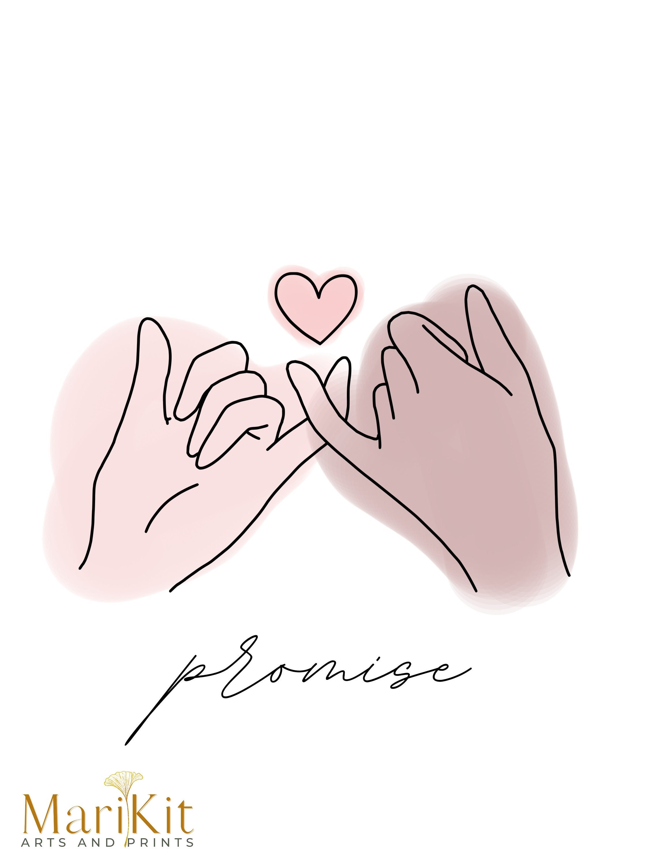 Personalized Pinky Promise Print, Pinky Swear Art, Friends Forever ...