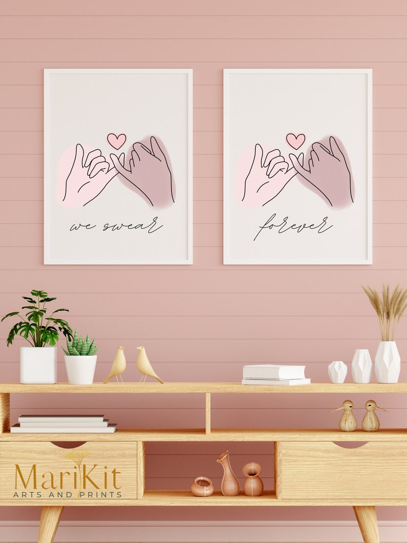 Personalized Pinky Promise Print, Pinky Swear Art, Friends Forever ...