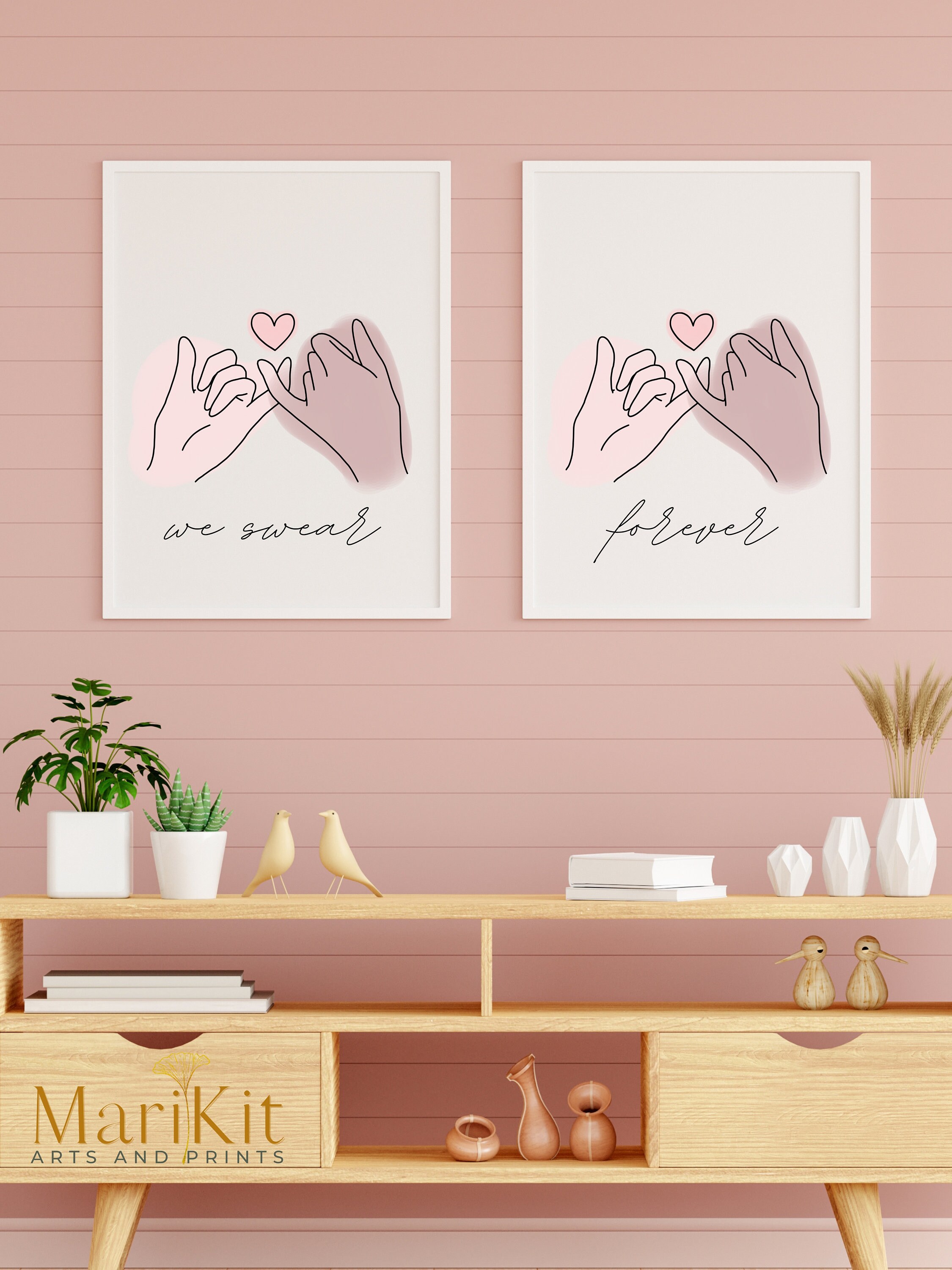 Personalized Pinky Promise Print, Pinky Swear Art, Friends Forever ...
