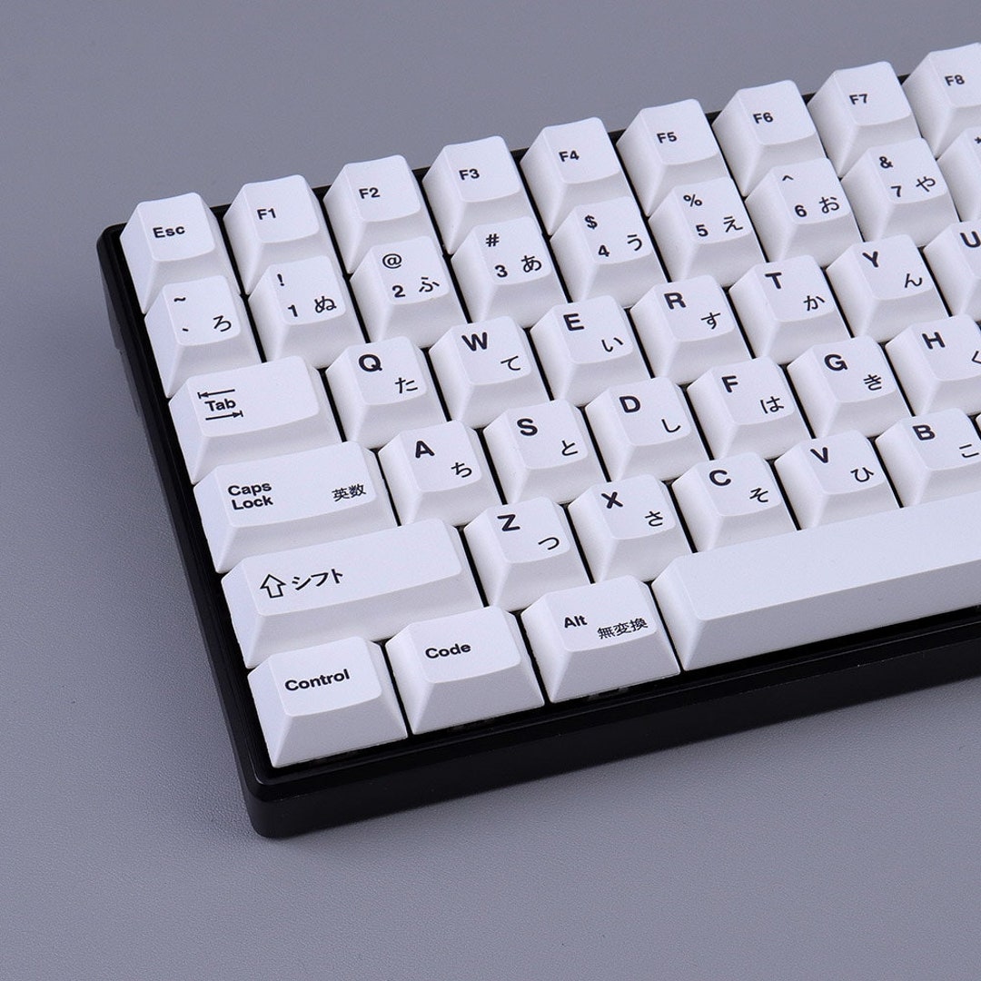 Minimalist White Japanese Style Keycaps 135 Keys PBT Cherry Profile MX ...
