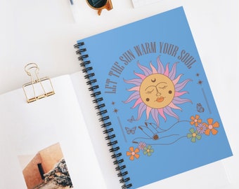 White Moon & Sun Notebook Spiral Ruled Line - Etsy