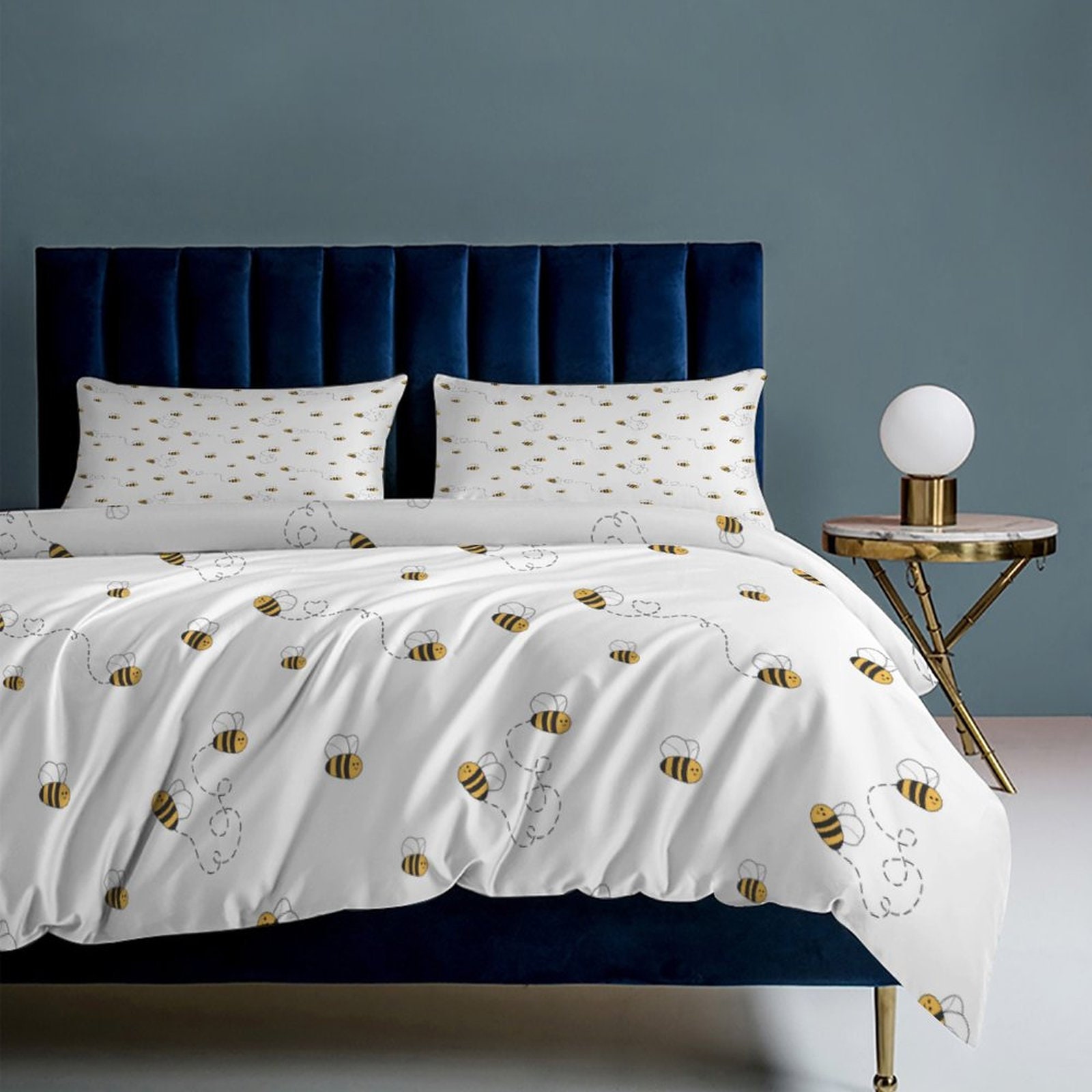Cute Bumble Bee Bedding Set Queen 3-piece Bed Decor & Dorm Room ...