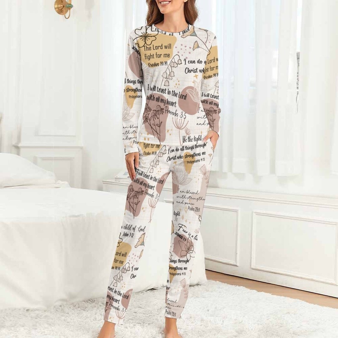 Christian Pajamas for Her With Bible Verse – Soft Loose Fit Sleepwear ...