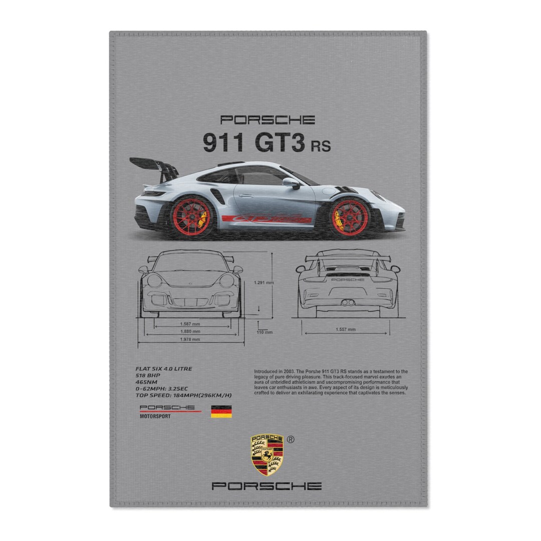 Porsche 992 GT3 RS Luxury Floor Rug High-quality Automotive Decor ...