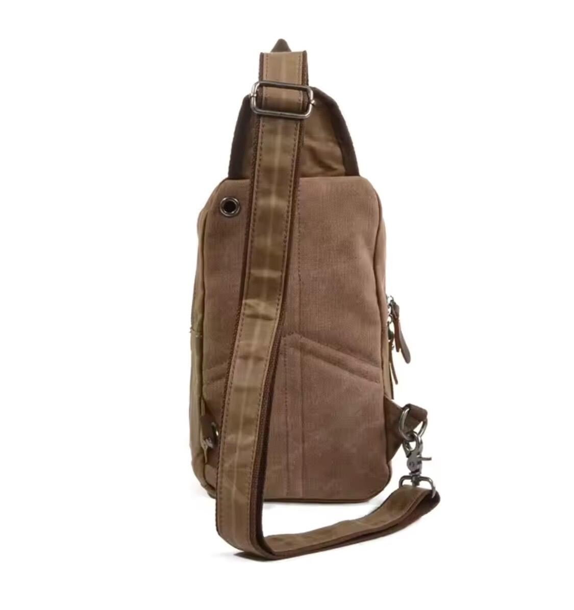 Wax Canvas Satchel Sling Bag With Front Zipper - Etsy