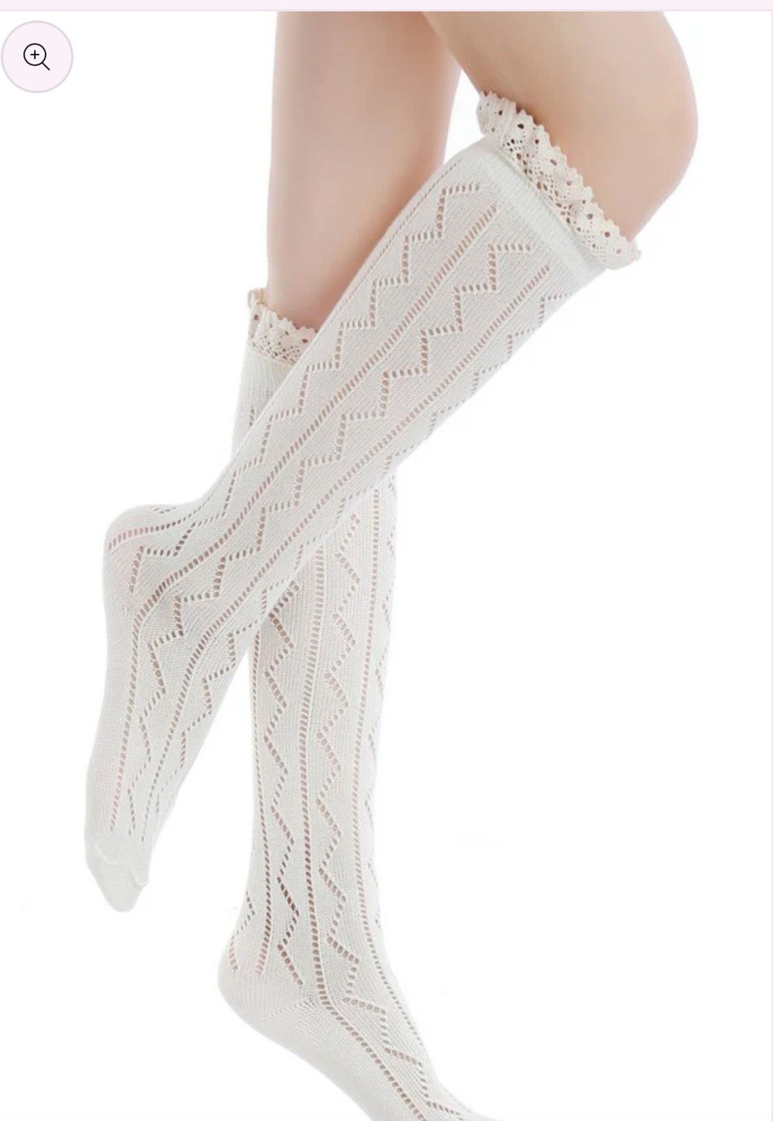 Knee High Lace Trim Sock 2 Pair Pack - Etsy
