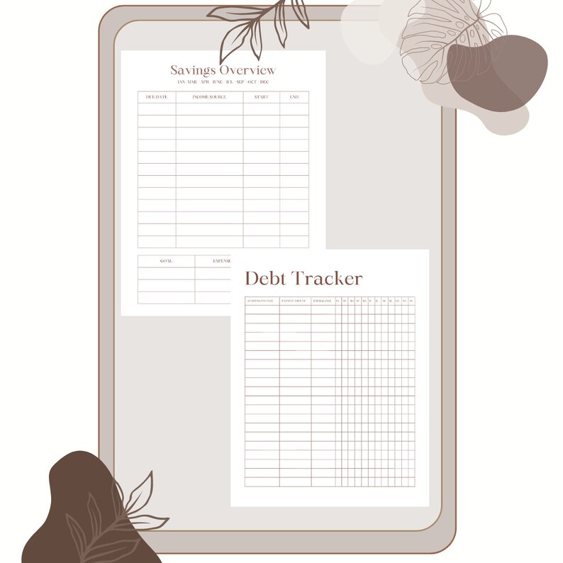DIGITAL DOWNLOAD Printable Budget Planner Minimalist Cute - Etsy