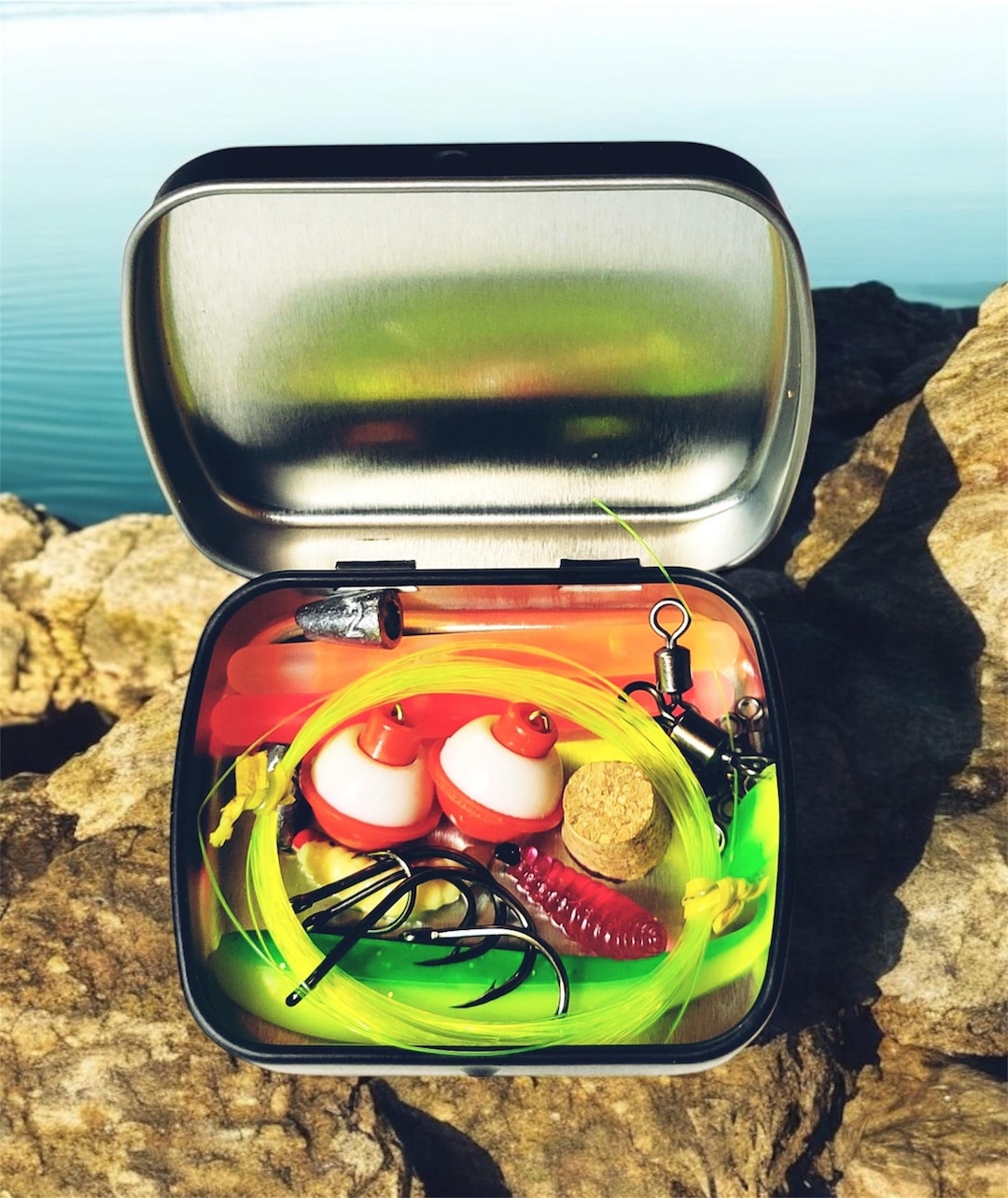 Pocket Fishing Kit: Mini Survival Gear With Hooks, Bobber & Lure - Etsy