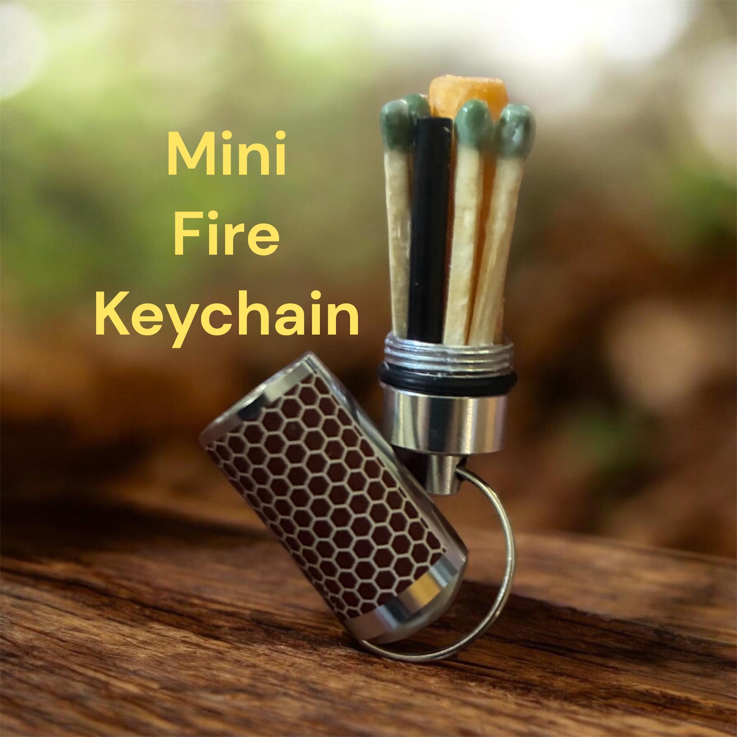 Mini Fire Starter Keychain Kit: Waxed Matches, Ferro Rod, Tinder - Etsy
