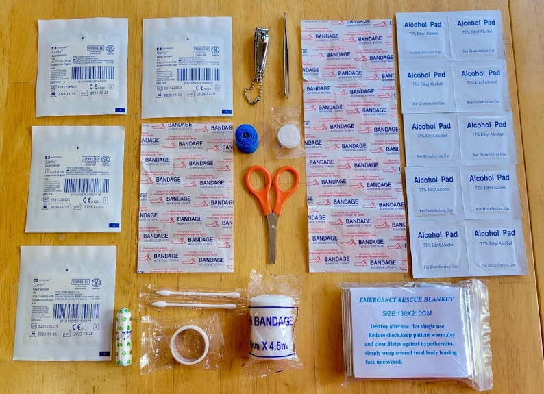 Tactical MOLLE Survival Kit With Radio, Axe, and First Aid - Etsy