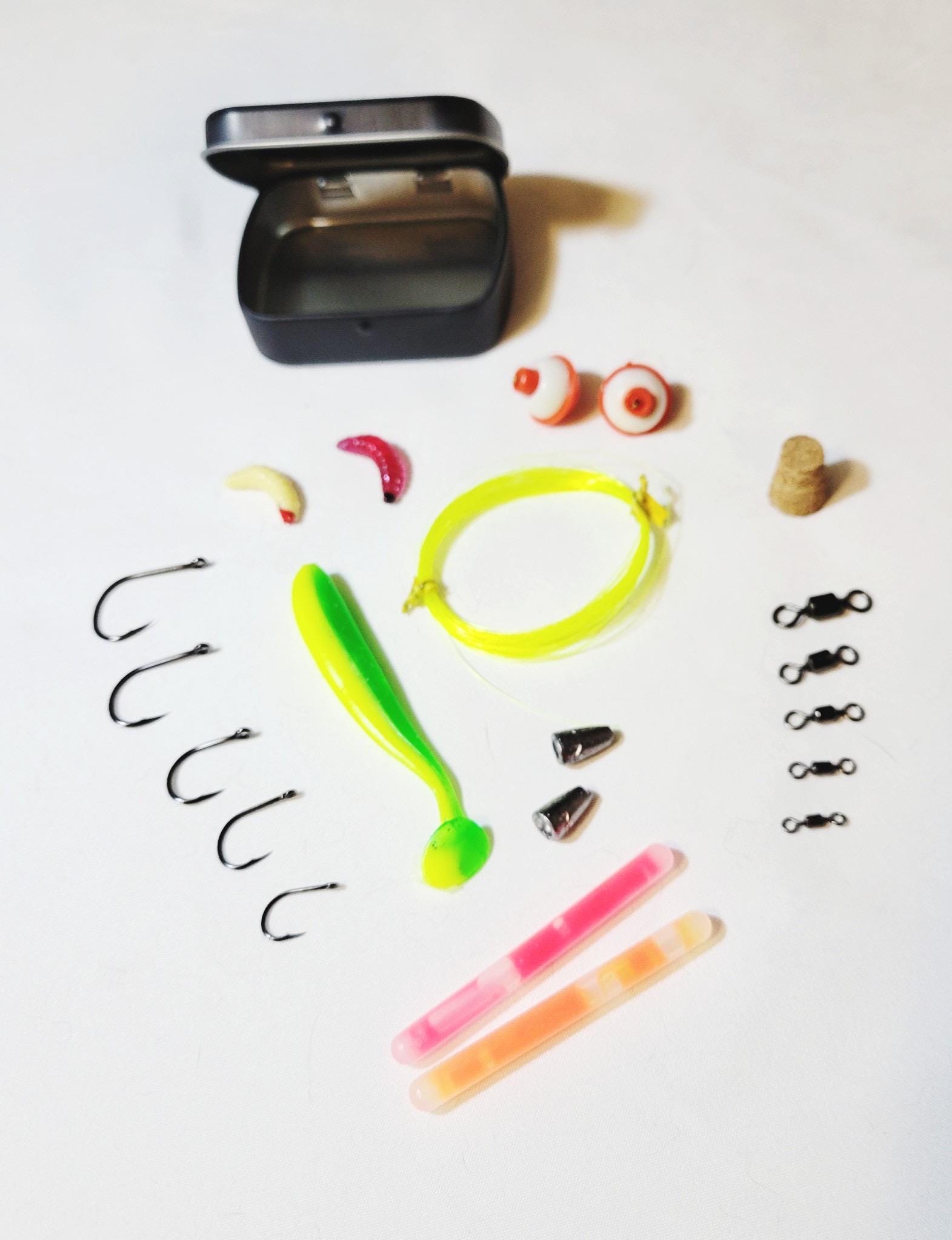 Pocket Fishing Kit: Mini Survival Gear With Hooks, Bobber & Lure - Etsy