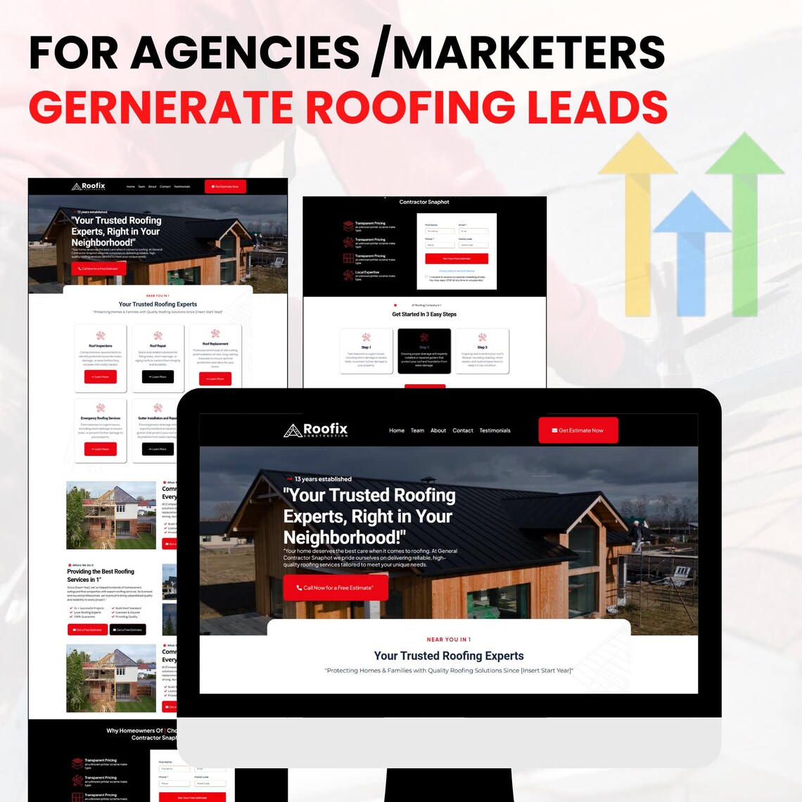 Roofing Sales Funnel | Gohighlevel Template | GHL Funnel | Lead ...