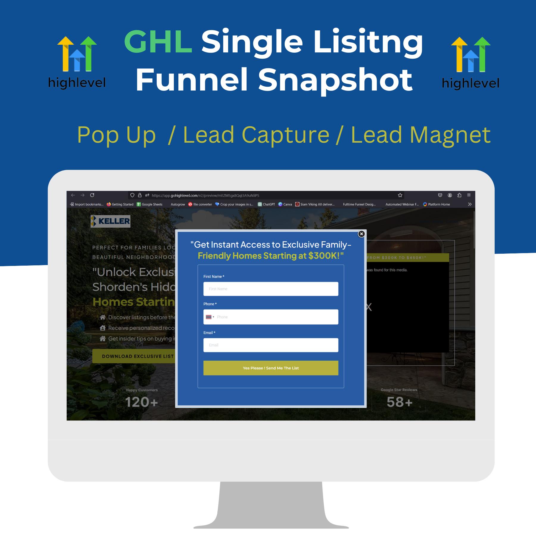 Gohighlevel Snapshot for Real Estate Agents | Single Listing Funnel ...
