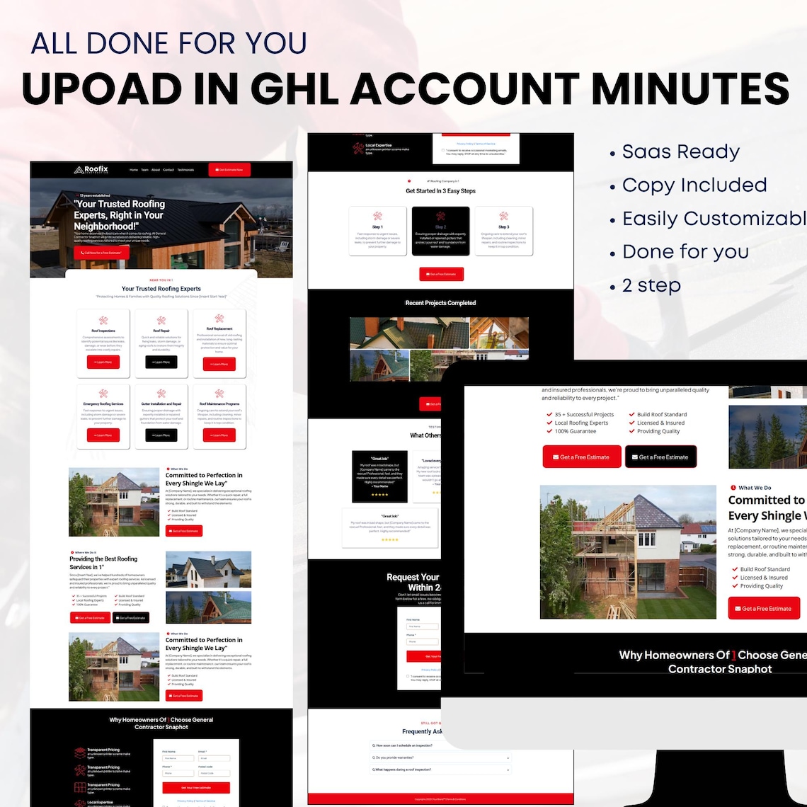 Roofing Sales Funnel | Gohighlevel Template | GHL Funnel | Lead ...