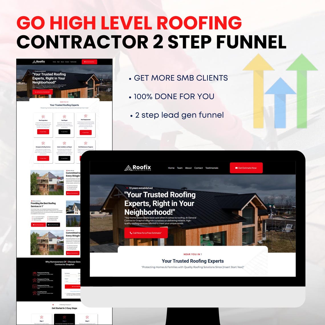 Roofing Sales Funnel | Gohighlevel Template | GHL Funnel | Lead ...